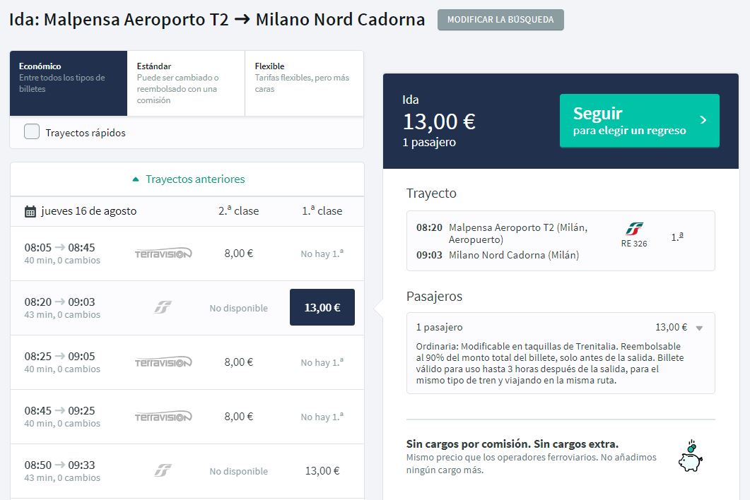 Malpensa Express: Tren del centro al Aeropuerto de Milán | Trainline